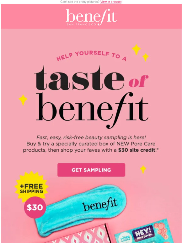 Benefit Cosmetics: Try NEW Pore Care w/ a Benefit sample box! 💖 | Milled