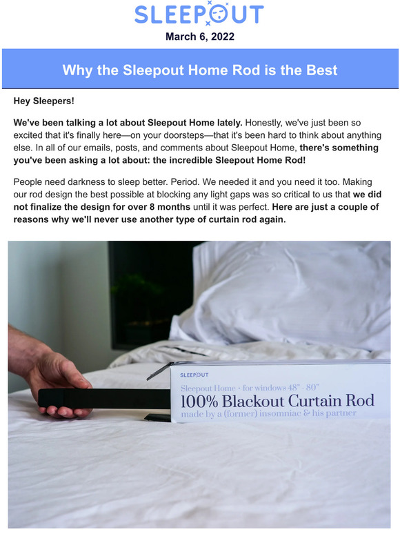 Sleepout: Sleepers, this is the best curtain rod you'll ever use 💯 | Milled