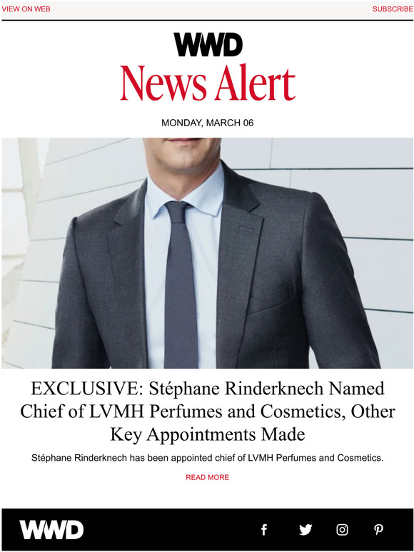 Women's Wear Daily: EXCLUSIVE: Stéphane Rinderknech Named Chief of LVMH ...