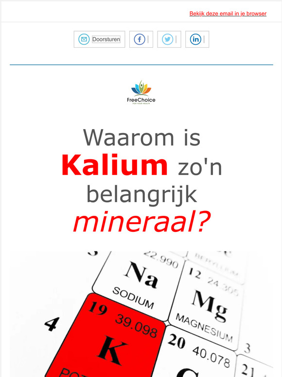 FreeChoice: 💪 Waarom is Kalium zo'n belangrijk mineraal? | Milled