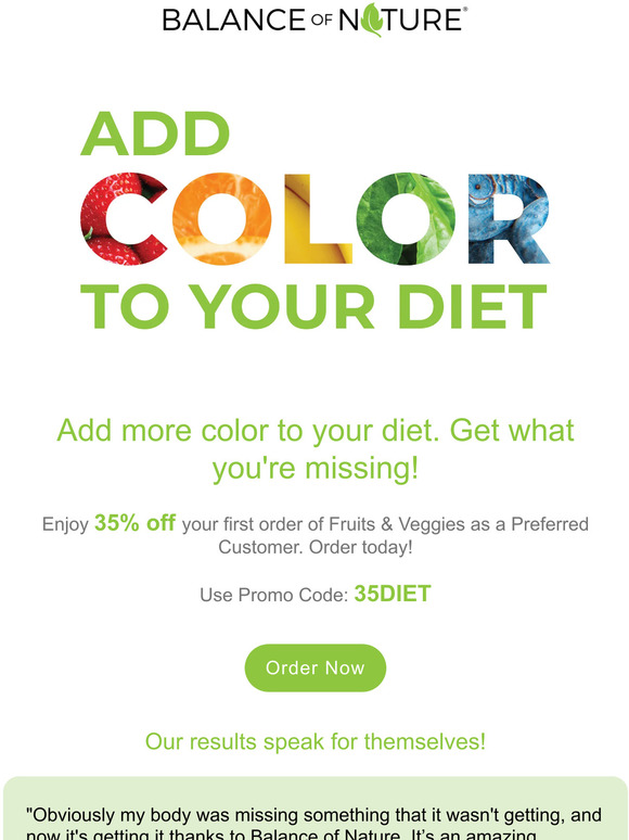 Balance of Nature: The Secret to a Vibrant Healthy Life- COLOR! | Milled