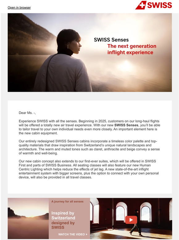 Swiss International Air Lines: SWISS Senses - The next generation ...