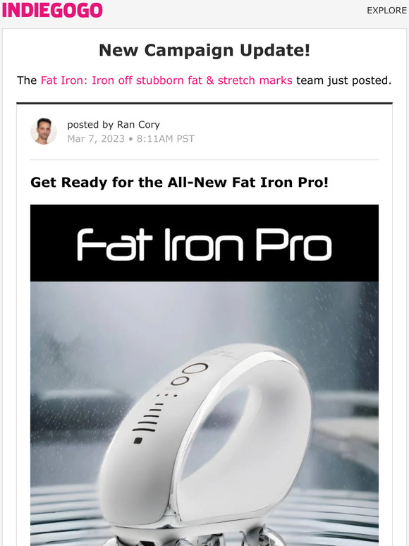 Indiegogo: 📢 Update #25 from Fat Iron: Iron off stubborn fat & stretch ...