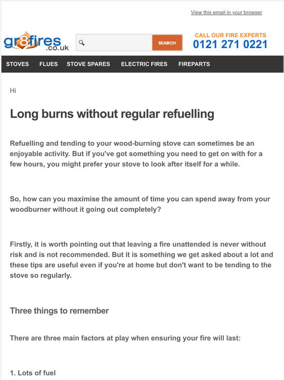 GR8 Fires: How to maximise unattended burn time with your woodburner ...