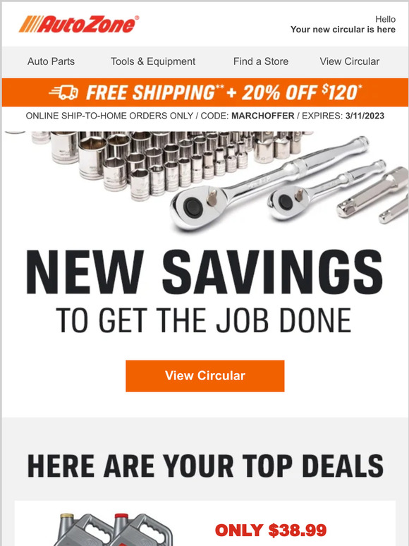 AutoZone Email Newsletters: Shop Sales, Discounts, and Coupon Codes