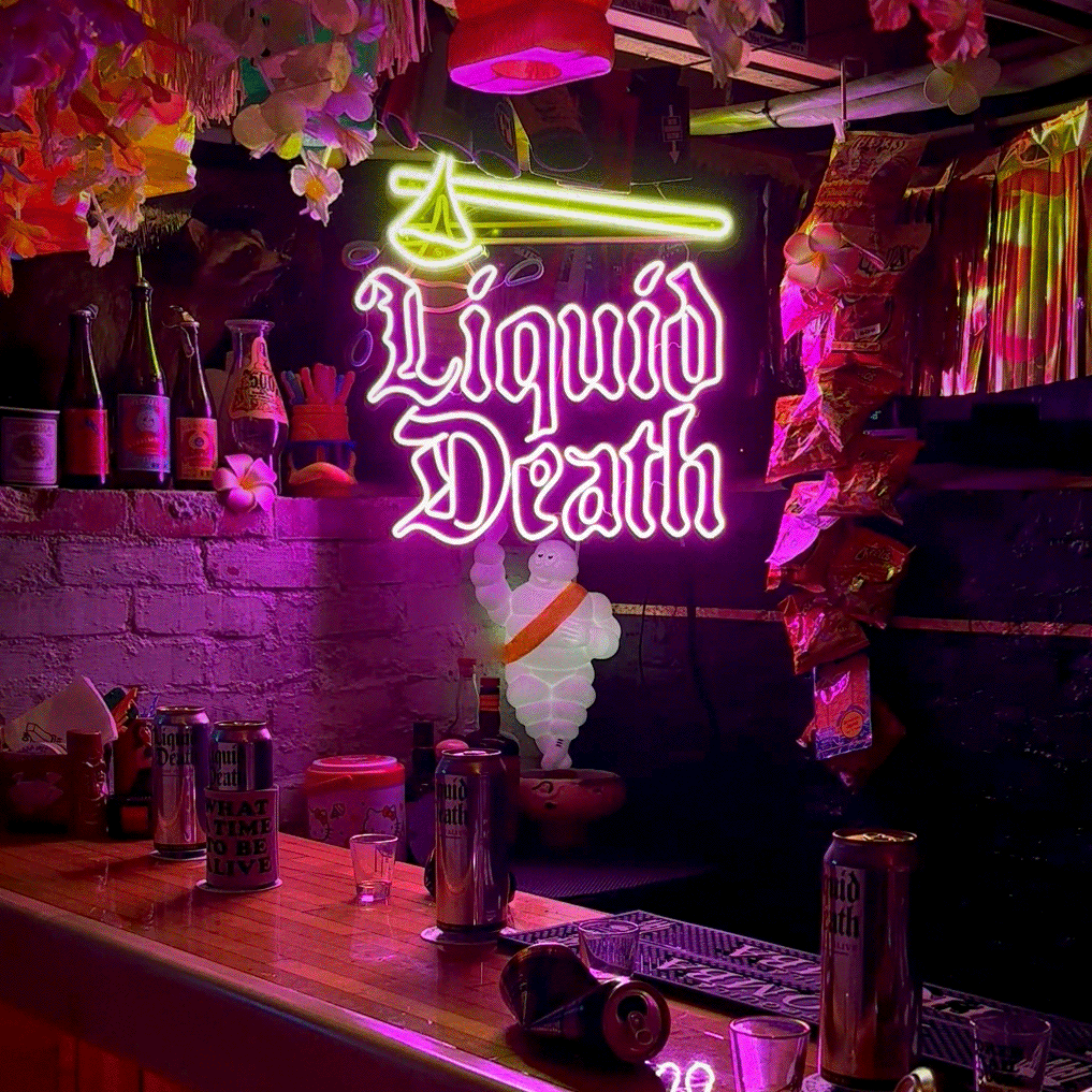 Liquid Death: Drip Club Neon Sign | Milled