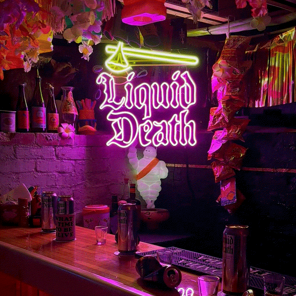 Liquid Death: RE: Drip Club Neon Sign | Milled