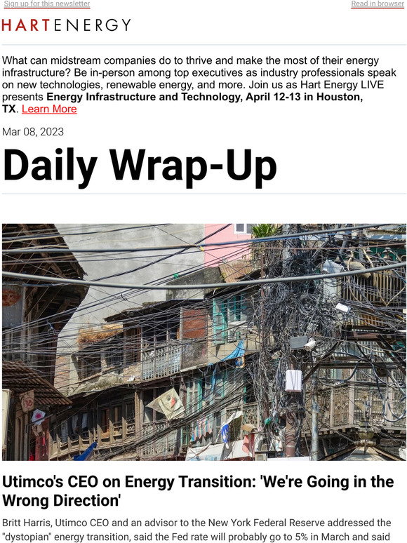 Hart Energy: Daily Wrap-Up: Utimco's CEO: Energy Transition 'Going in ...