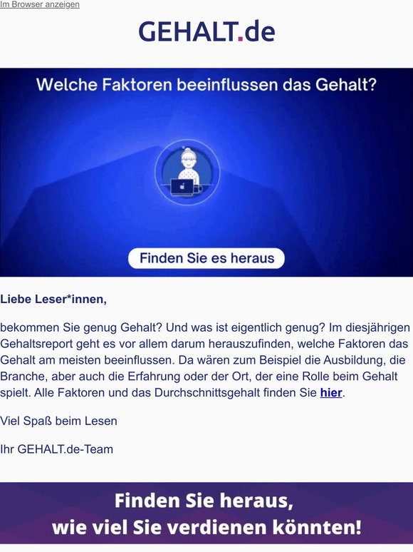 Gehalt.de: Gehalt im Jahr 2023 | Milled