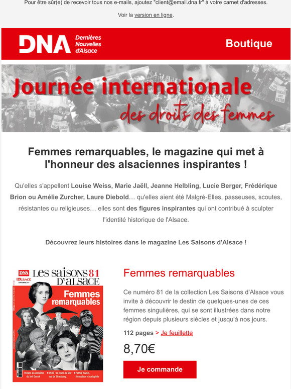 Dernières Nouvelles d'Alsace - DNA: Femmes remarquables, le magazine ...