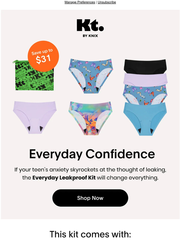 Kt by Knix: This kit comes with 7 period undies 🤯 | Milled