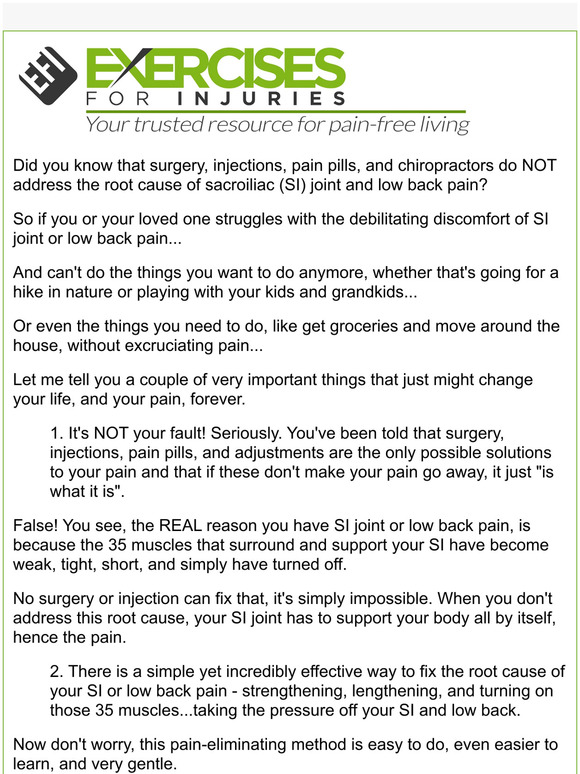 Exercises For Injuries: Avoid low back surgery and pain injections with ...