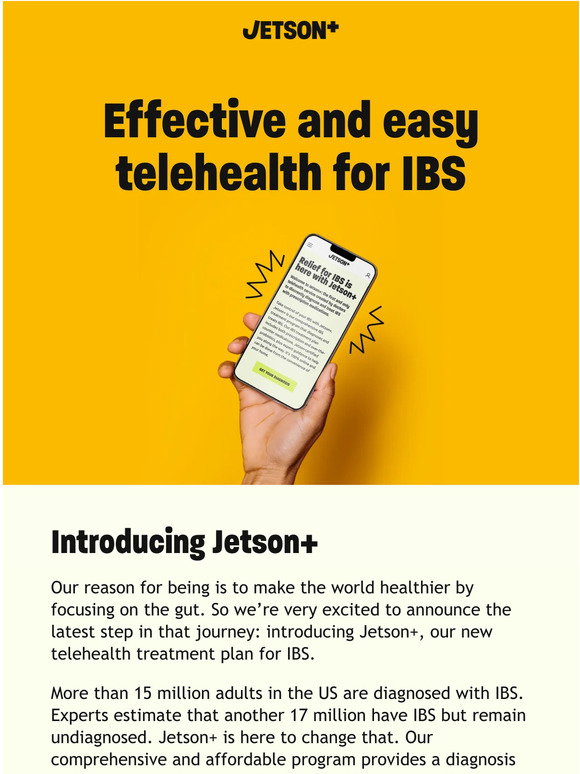 Jetson Health: Introducing Jetson+: Telehealth for IBS | Milled