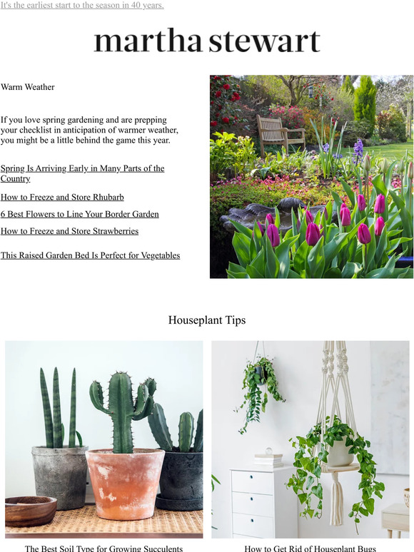Martha Stewart: Spring Is Arriving Early in Many Parts of the Country ...