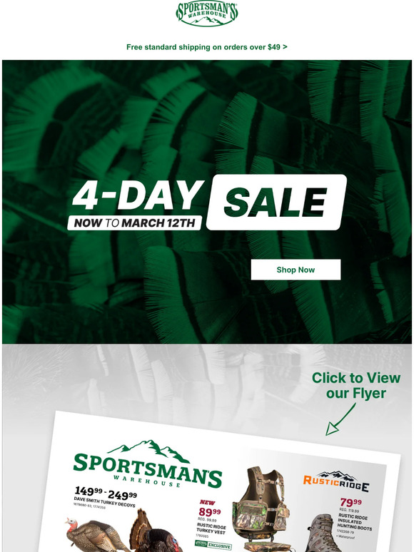 Sportsman's Warehouse: Our 4-Day Sale Starts Today | Milled