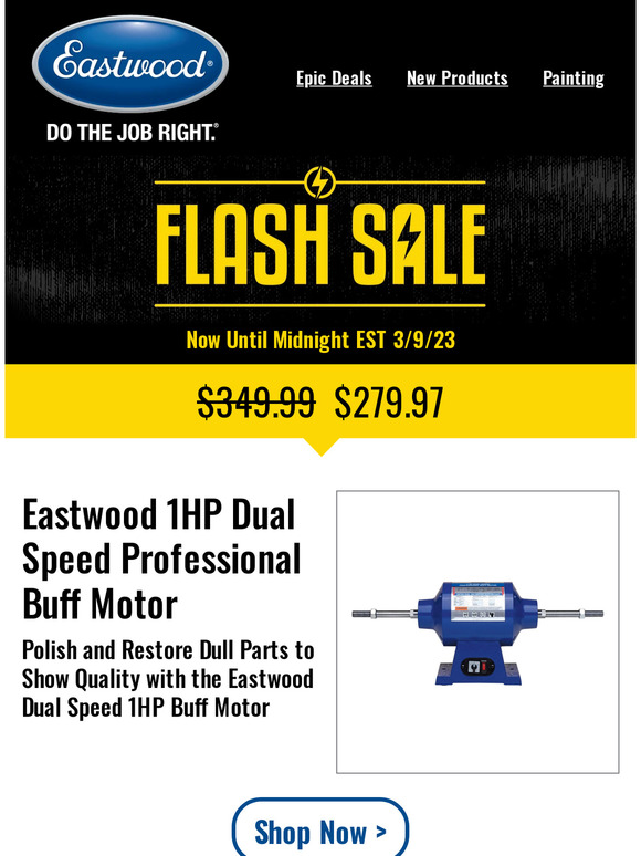 Eastwood: ⚡FLASH SALE⚡ 1hp Dual Speed Buff Motor | Milled