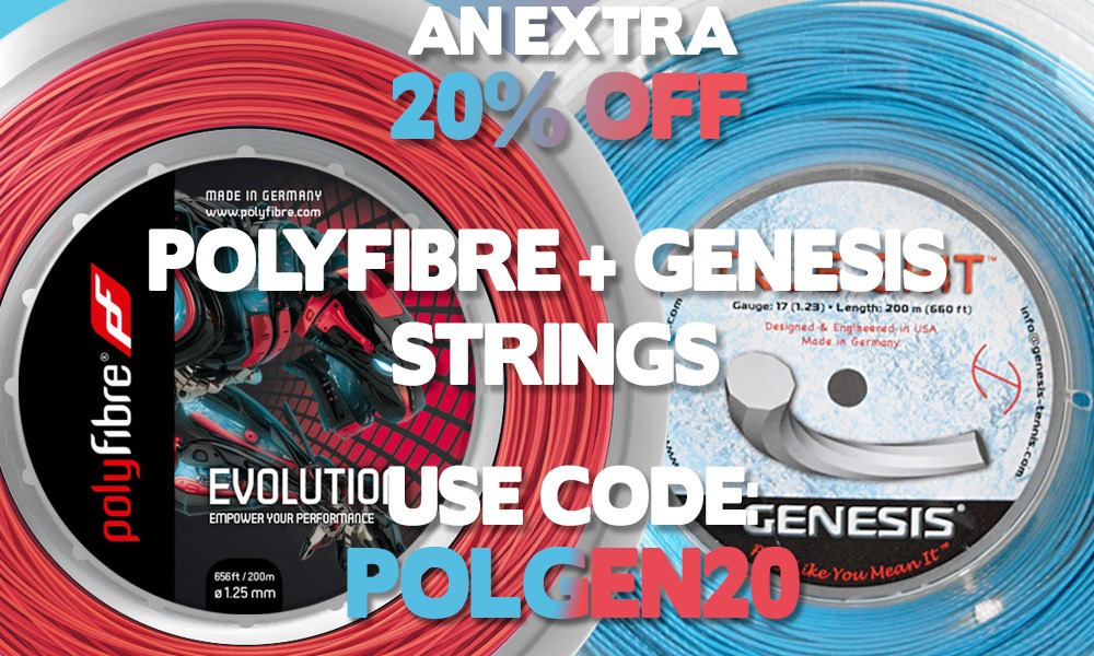Stringers World: An extra 20% off Polyfibre and Genesis strings | Milled