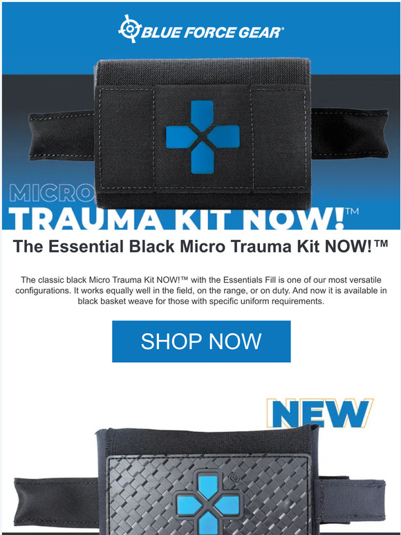 Blue Force Gear: The Essential Black Micro Trauma Kit NOW!™ | Milled