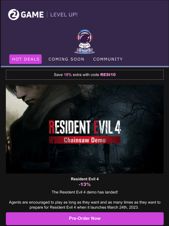 2Game: RE4 Demo is Out! Exclusive 10% Voucher Inside! 🔥 | Milled