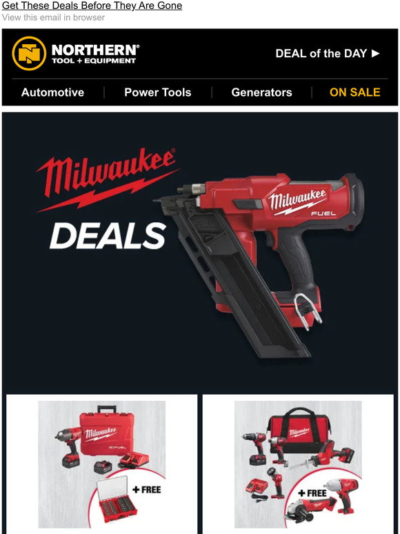 Northern Tool: Milwaukee DEALS>> Tools For Any Project | Milled