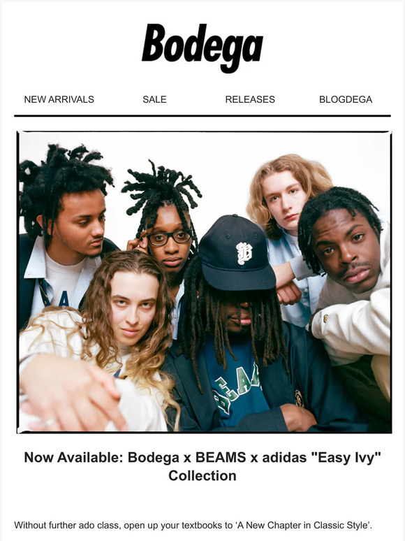 Bodega: Now Available: Bodega x BEAMS x adidas "Easy Ivy" apparel and ...