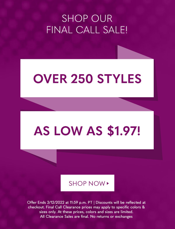 AmeriMark: Shop our Final Call Sale! Over 250 Styles As low as $1.97 ...