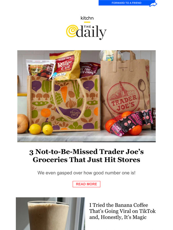 Kitchn: 3 New Trader Joe's Groceries You Can't Miss, The TikTok Viral Banana Coffee & More from ...