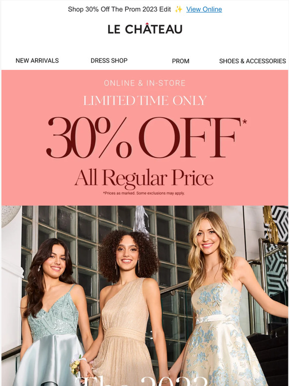 Le Château: Shop 30% Off The Prom 2023 Edit | Milled