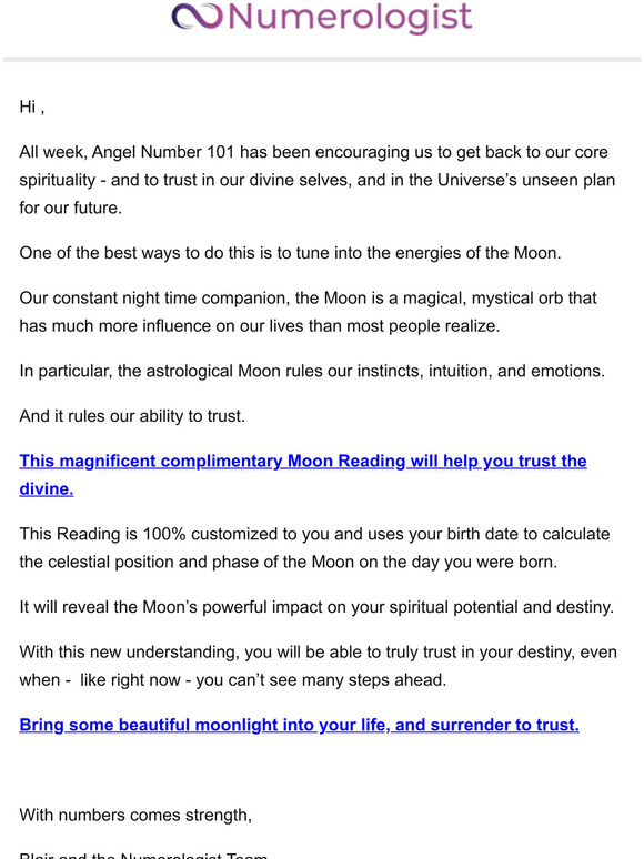 Numerologist: Moon message for ... | Milled
