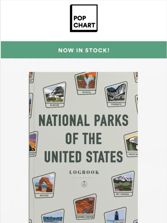 Pop Chart Lab: Now Shipping: National Parks Logbook | Milled