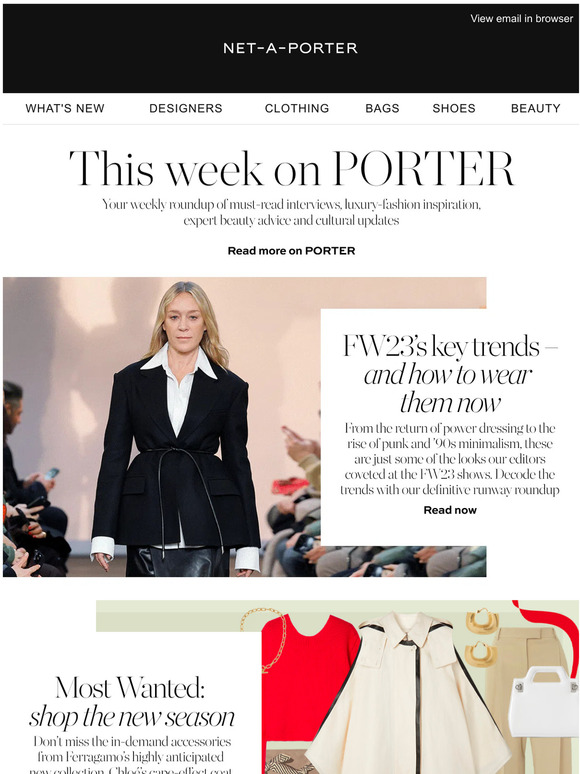Net-A-Porter: Your ultimate guide to FW23’s biggest trends | Milled