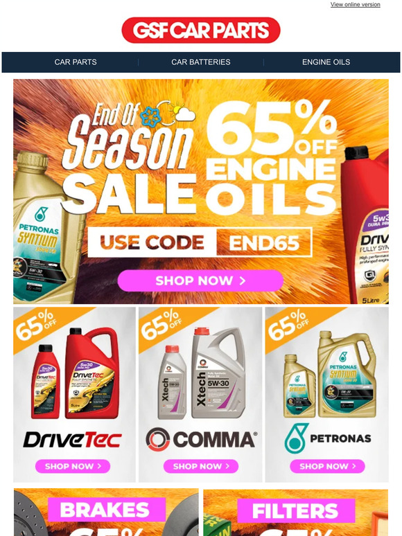 GSF Car Parts: Slick Sunday Deals On Oil | Save 65% OFF! | Milled