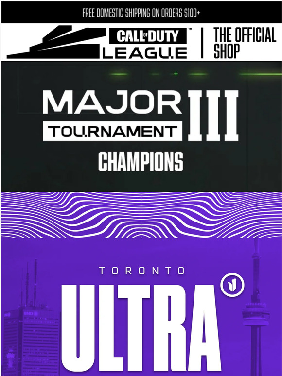 Call of Duty League Shop: Congratulations to Toronto Ultra - the Major ...