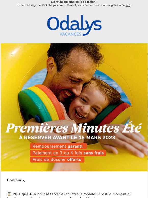 Odalys Vacances: ⏰ Plus que 48h pour profiter de vos avantages Early ...
