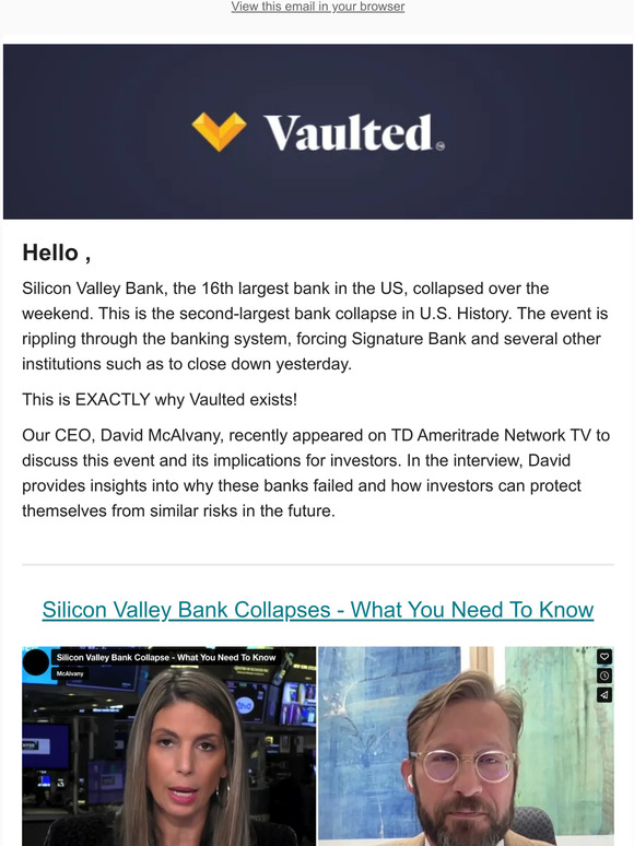 Vaulted: SVB Collapse – This is why Vaulted exists! | Milled