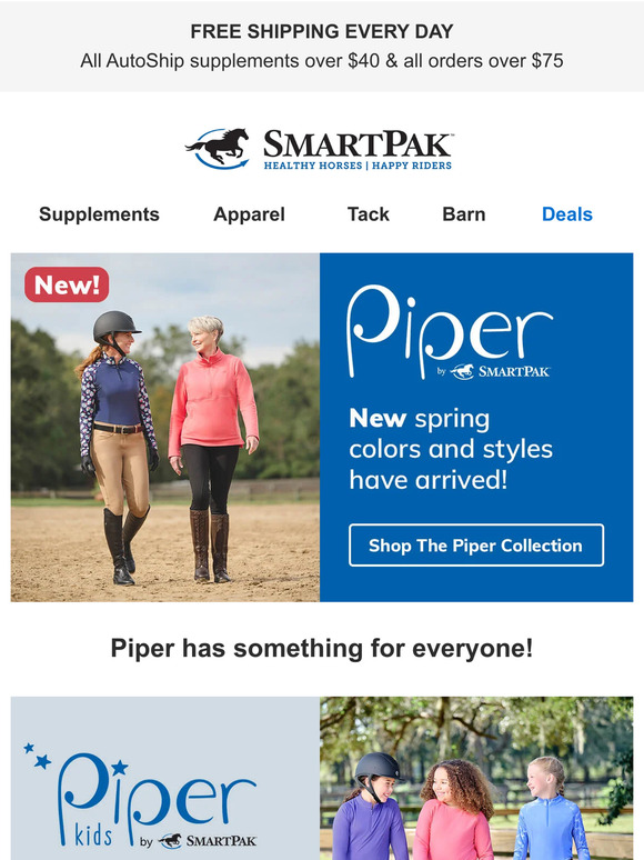 SmartPak Equine: It's Here! New Piper For Spring | Milled