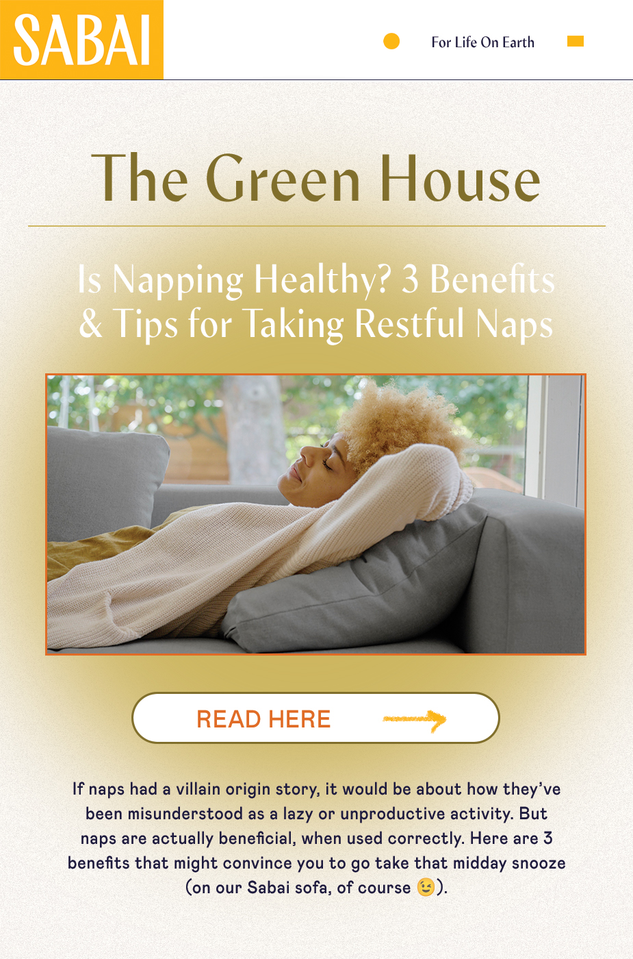 Sabai Design: 3 Benefits & Tips for Taking Restful Naps 😴 | Milled