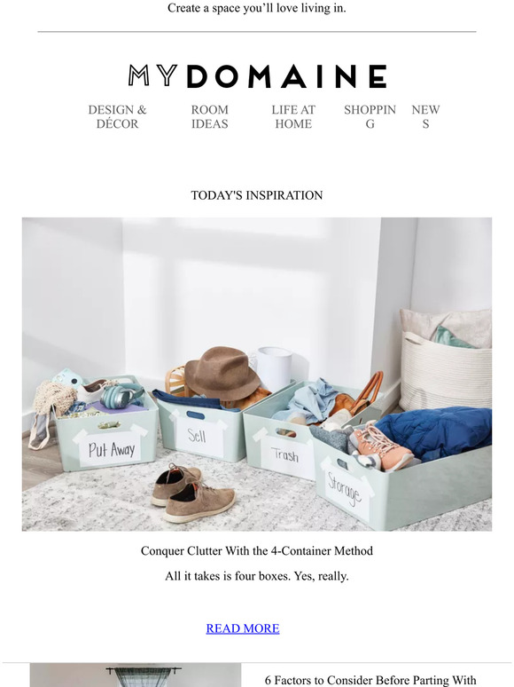 MyDomaine: Conquer Clutter With the 4-Container Method | Milled