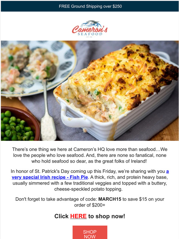Cameron's Seafood: Irish fish pie recipe | Milled