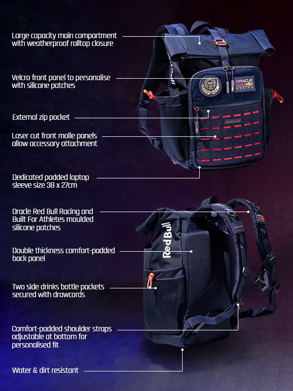 Built for Athletes: NOW LIVE: Red Bull Racing Rolltop Backpack. | Milled