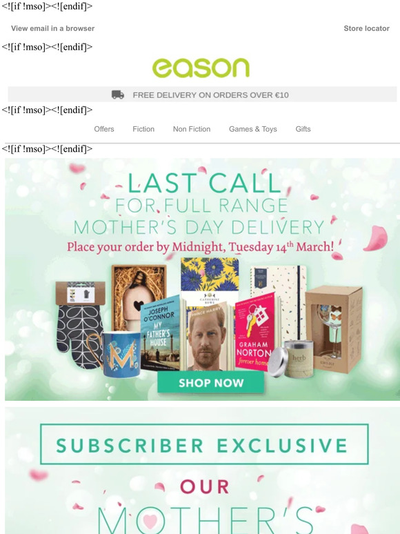 Easons: Subscriber exclusive 20% OFF our top selection of pre-orders | Milled