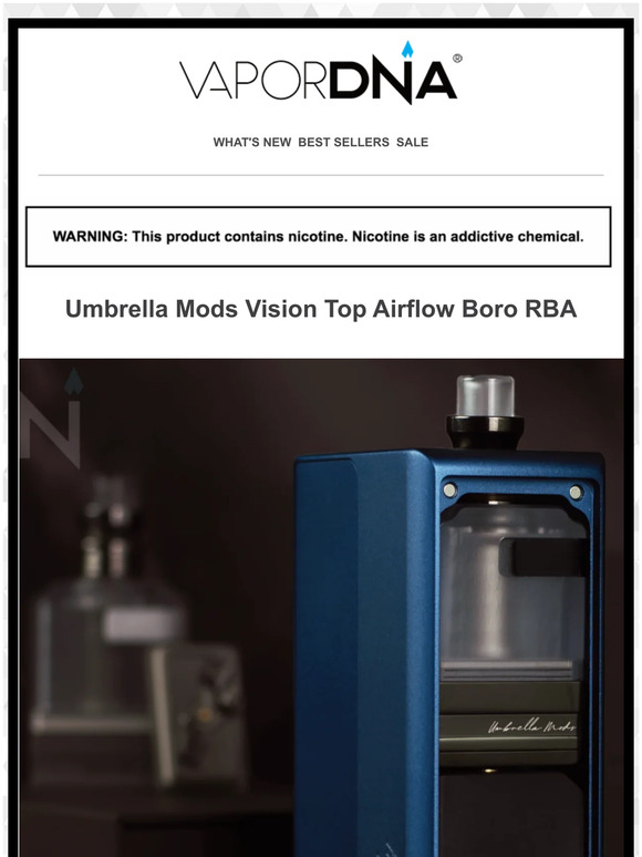 Vapor DNA: Boro Tank with a unique top airflow system --- Umbrella Mods ...