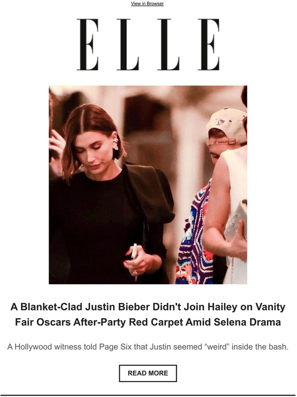 Elle A Blanket Clad Justin Bieber Didn T Join Hailey On Vanity Fair