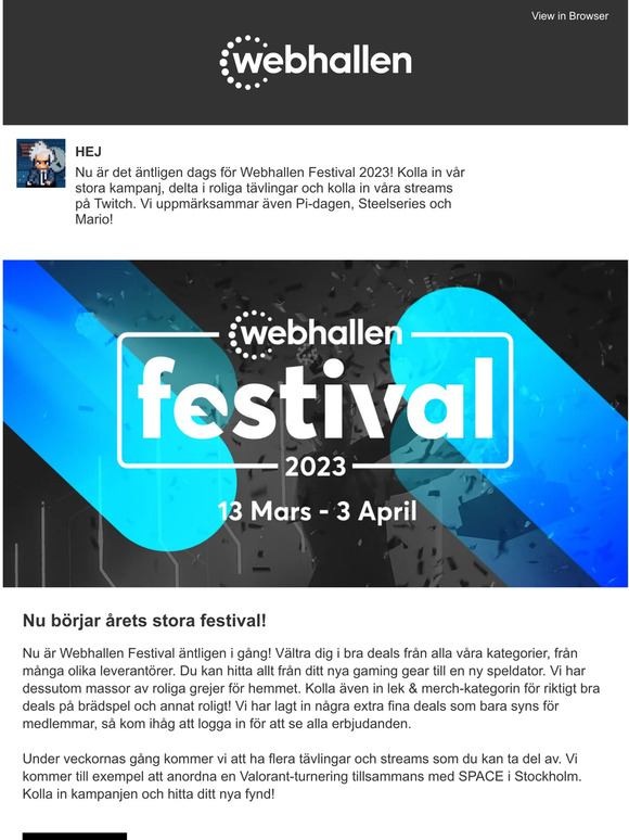 Webhallen: Webhallen Festival 2023, Pi-dagen, Steelseries Arctis Nova | Milled