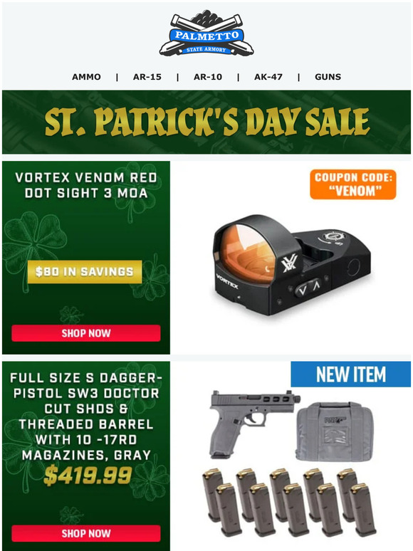 Palmetto State Armory: 🍀 St. Patrick's Day Sale! | PSA Dagger Full Size ...