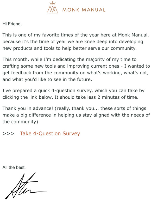 Monk Manual: Shape the future of MM... Take our new product survey | Milled