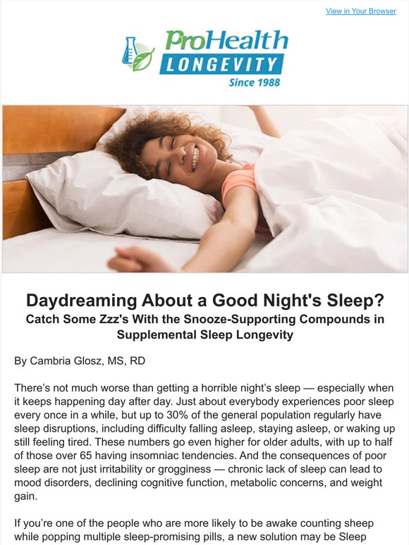 ProHealth: Daydreaming About a Good Night's Sleep? | Milled