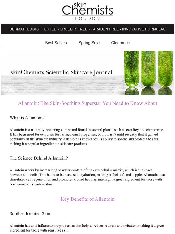 Skin Chemists: Allantoin: The skin soothing superstar you need to know ...