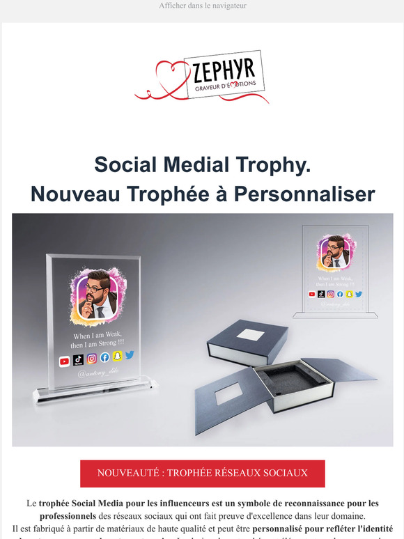 Zephyr Paris: Nouveau Trophée et Mug à Personnaliser | Milled