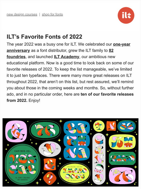 I Love Typography: ⚡ ILT’s Favorite Fonts of 2022 | Milled